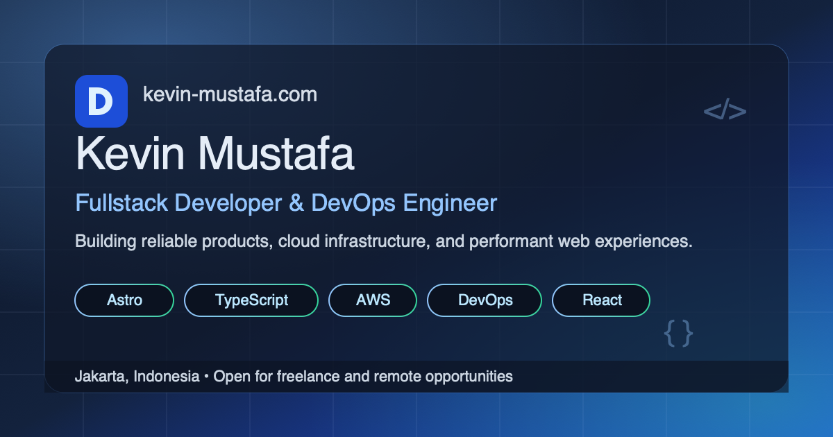 Kevin Mustafa | Fullstack Developer & DevOps Engineer